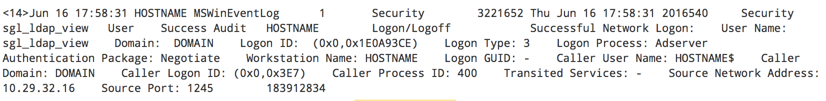 Windows App Using Snare Formatted Log Messages